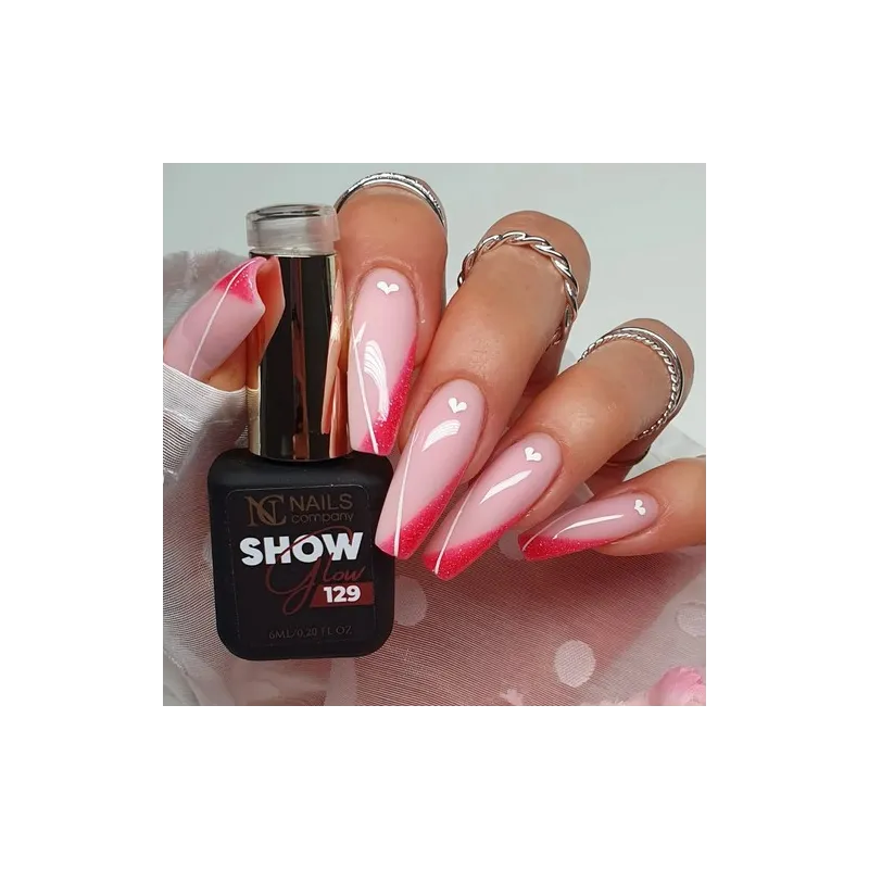 Vernis semi permanent rose pailleté Show Glow 129